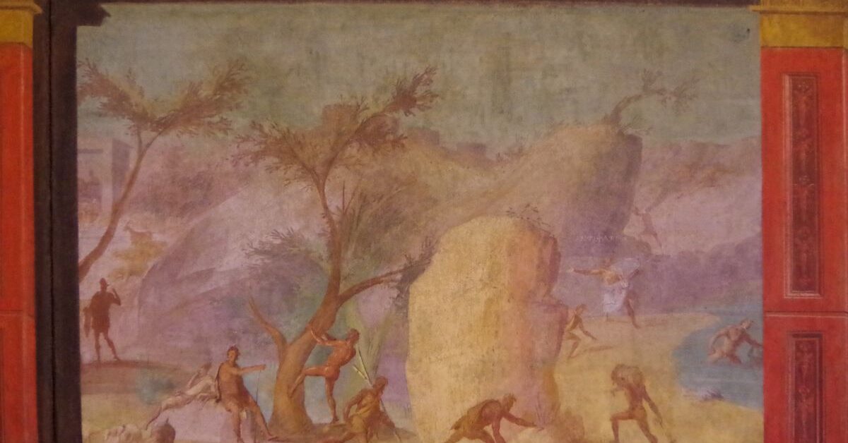 Roman fresco showing island of Laestrygonian giants « IMPERIUM ROMANUM